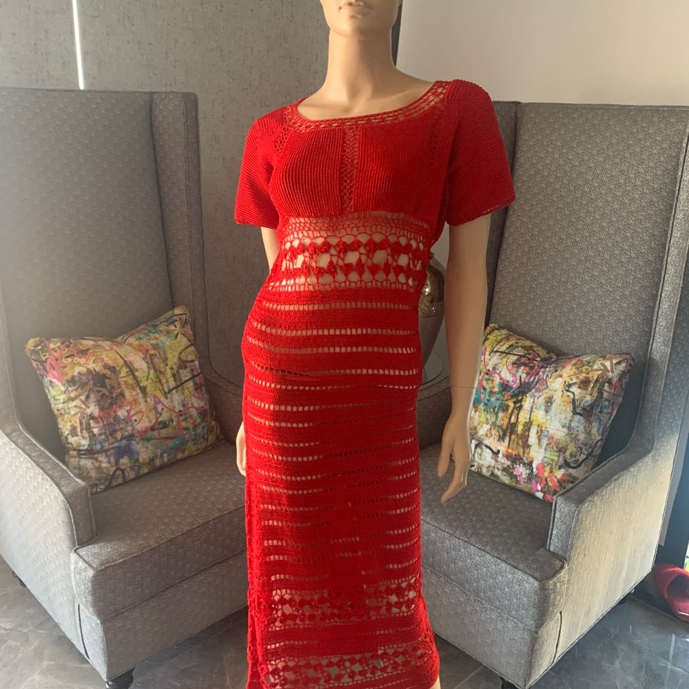 Gorgeous Crochet Red Dress - Gem